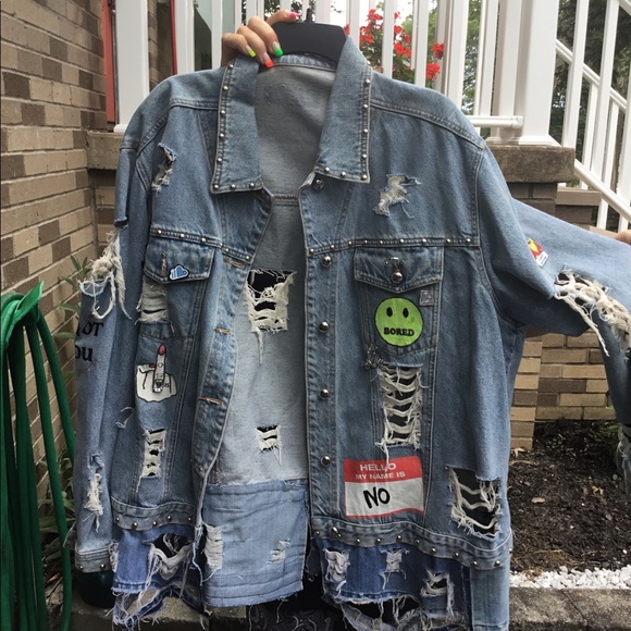 Handmade | Jackets & Coats | Destroyed Badass Jean Jacket | Poshmark